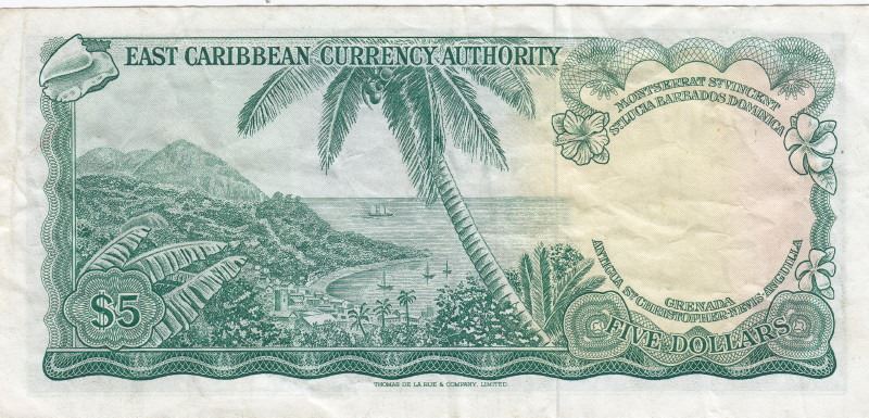 East Caribbean Currency Authority $5 Five Dollar Bank Note
