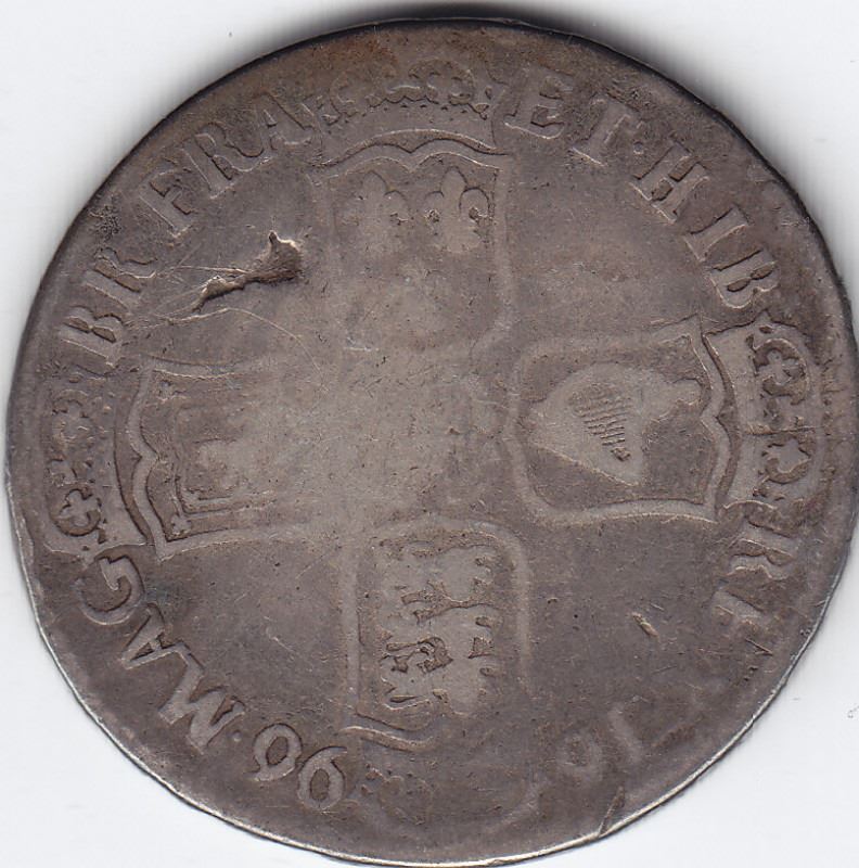 1696 Great Britain (UK) Sterling Silver Half Crown Coin Coin - Octavo ...