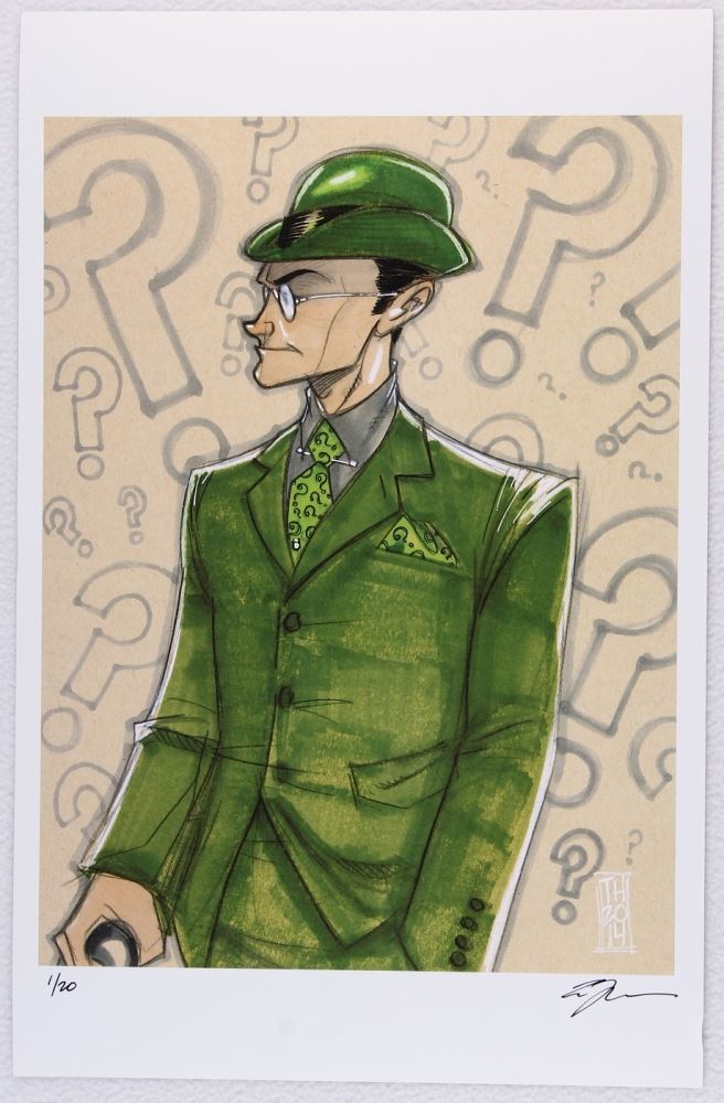 "Riddler" Batman Villain Series Signed Limited Edition 11x17 Lithograph ...