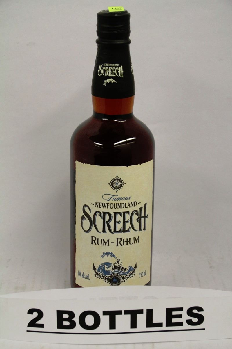 2 BOTTLES OF FAMOUS NEWFOUNDLAND SCREECH RUM