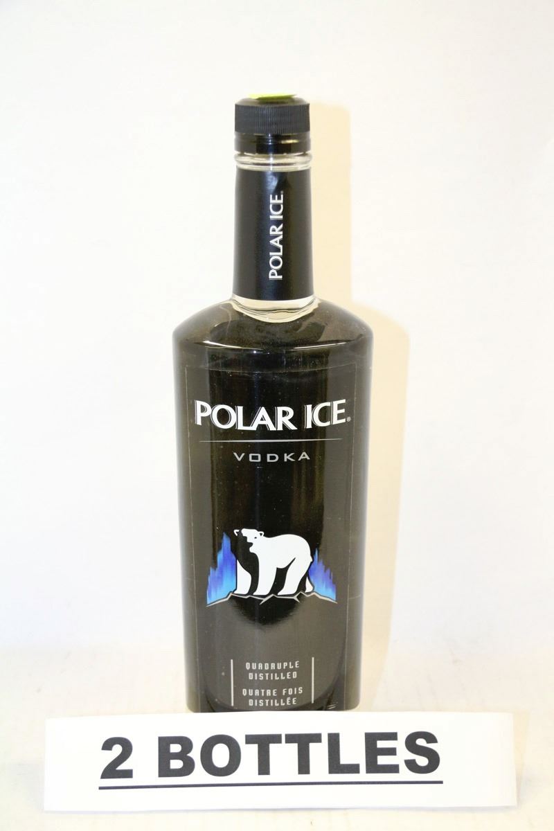 TWO 750ML BOTTLES OF POLAR ICE VODKA 40%ALC./VOL.
