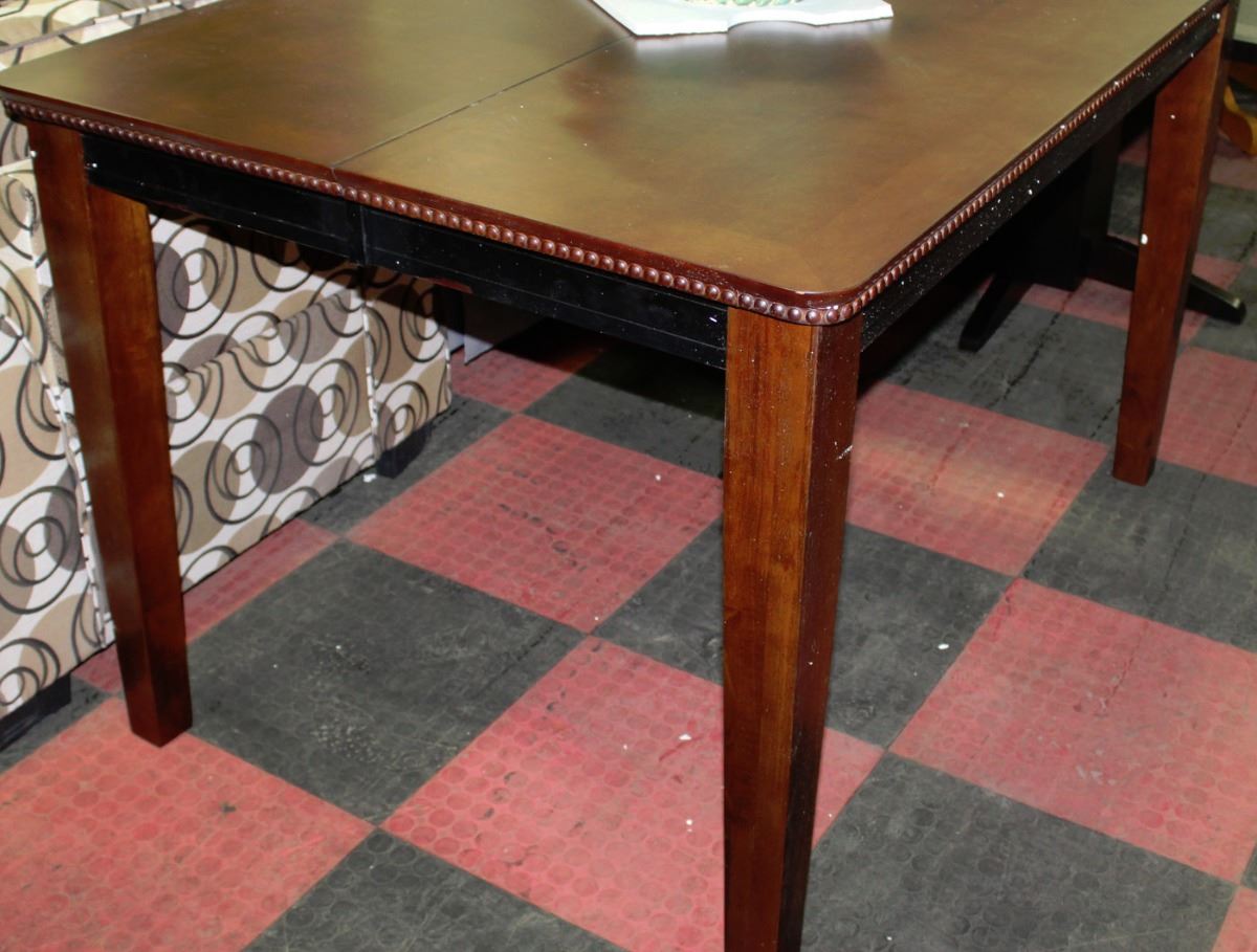 TWO TONE WOOD BAR TABLE