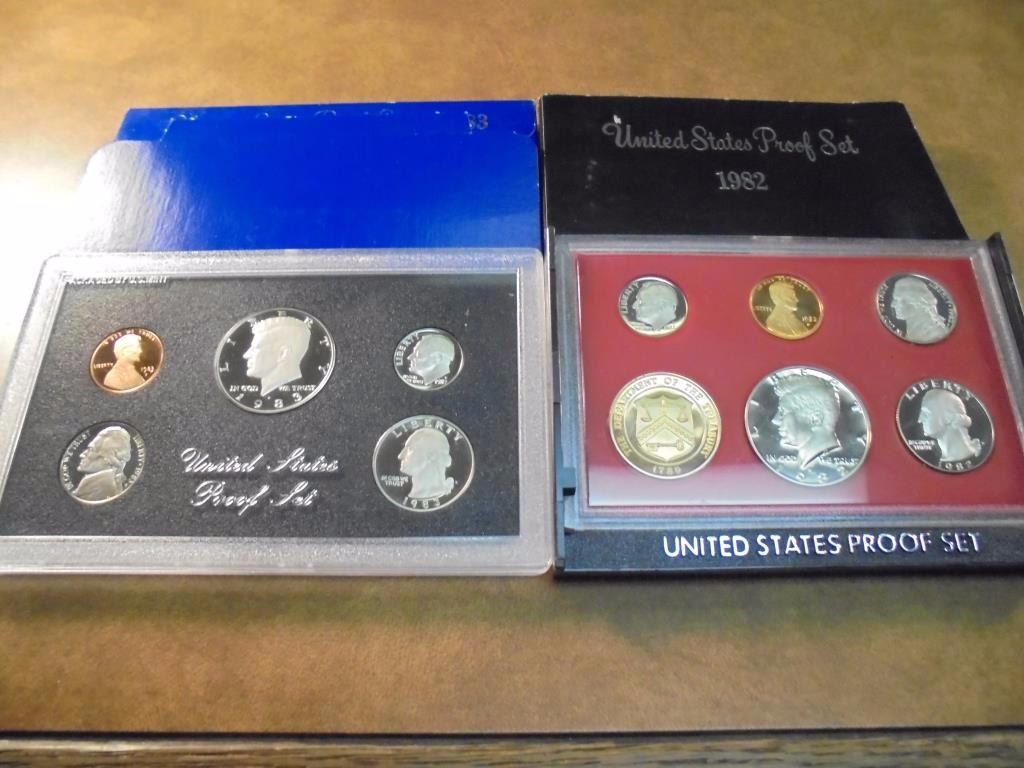 1982 & 1983 US PROOF SETS (WITH BOXES)