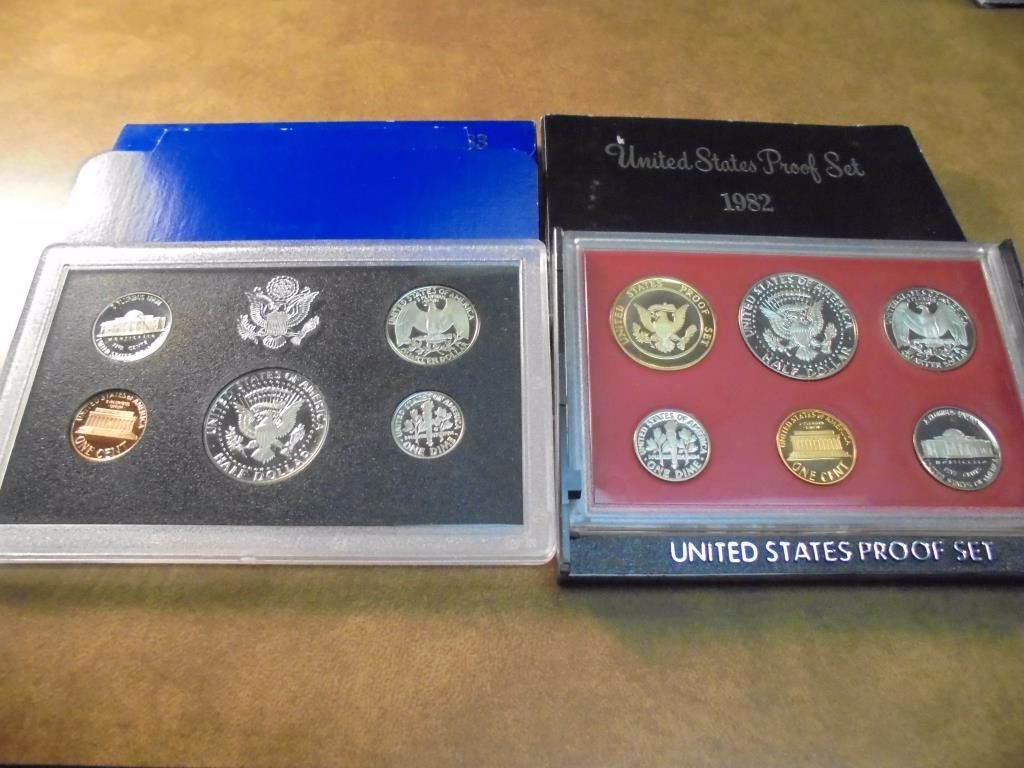 1982 & 1983 US PROOF SETS (WITH BOXES)