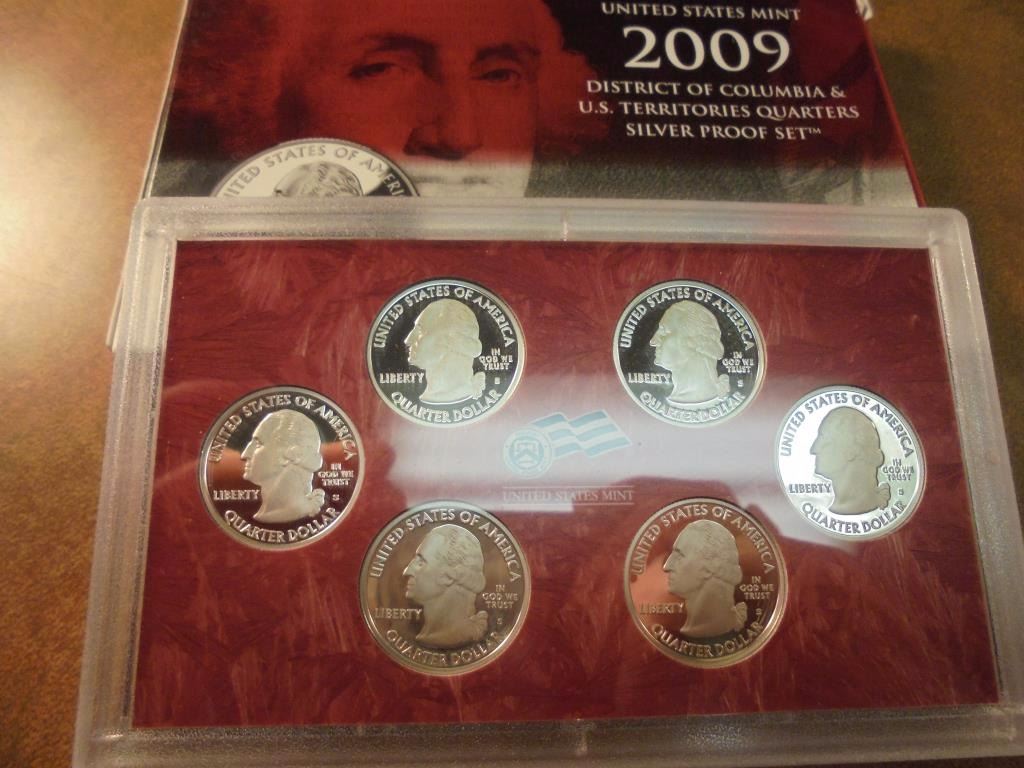 2009 SILVER DISTRICT OF COLUMBIA & US TERRITORIES QUARTERS PROOF SET ...