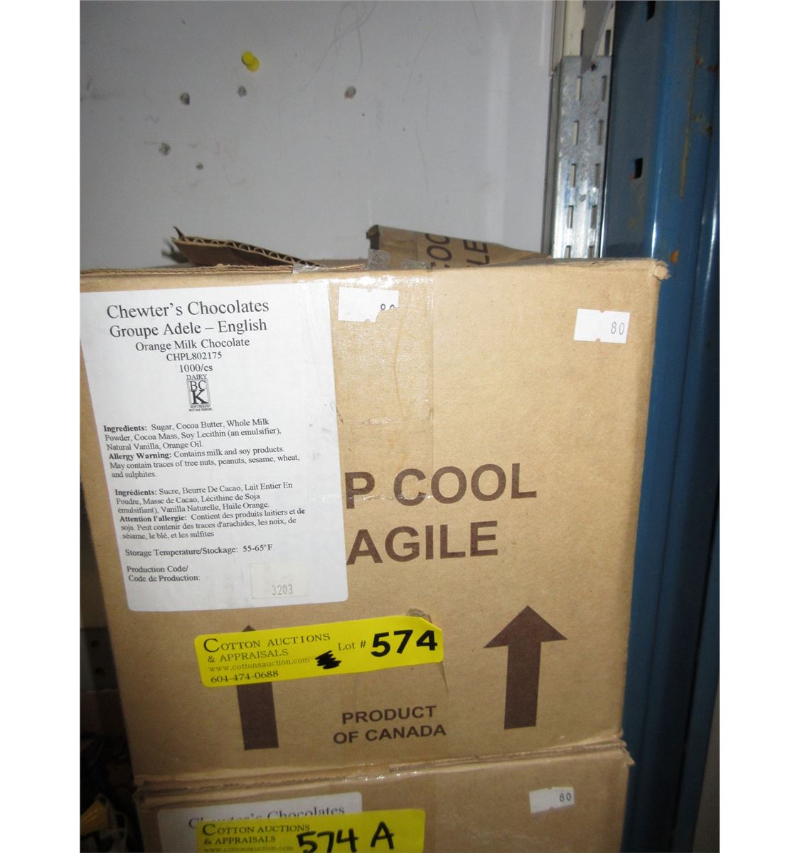 10 LB Box of "Adele" Orange milk chocolate