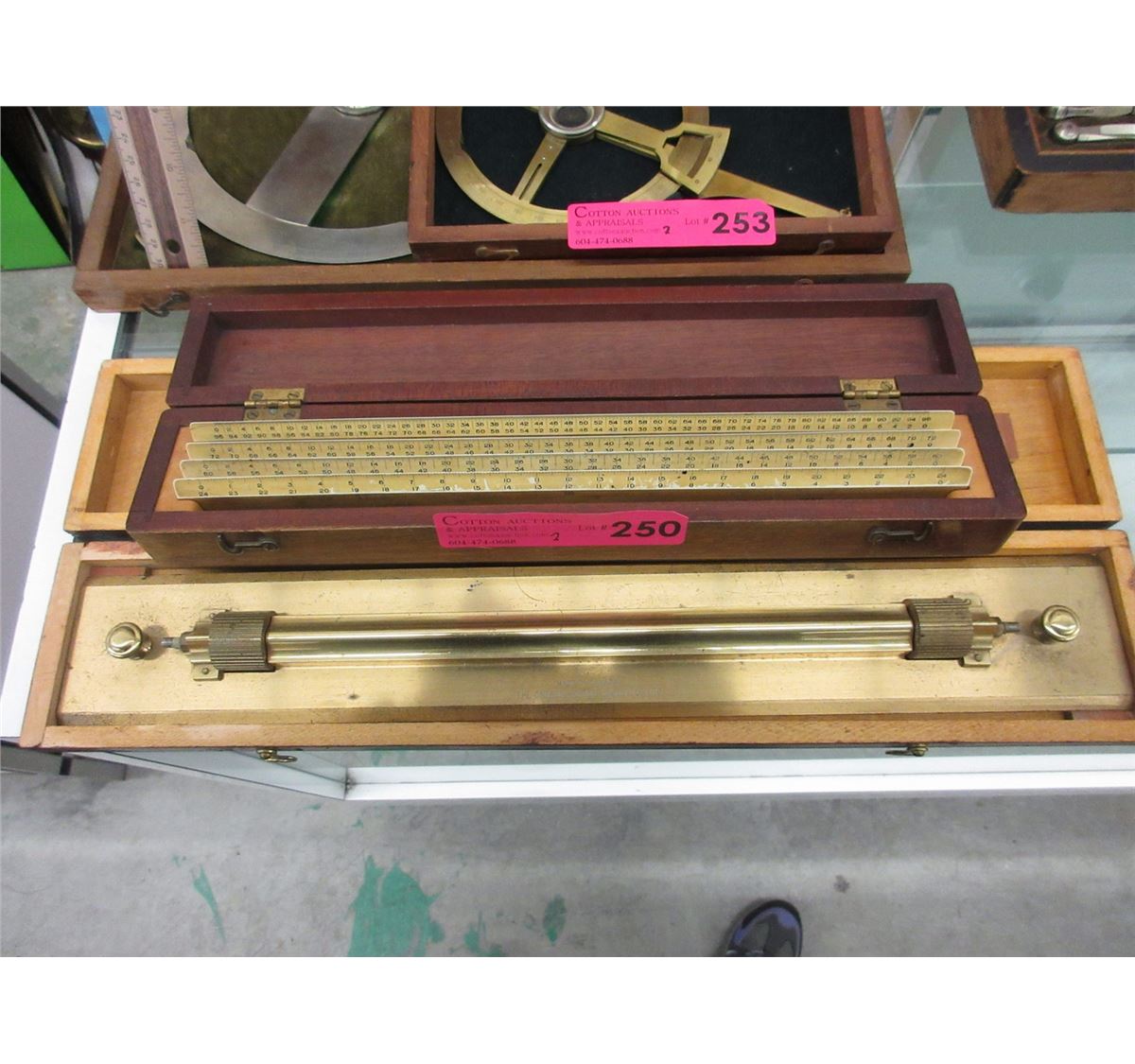 Brass Marine rolling ruler & wood ruler set