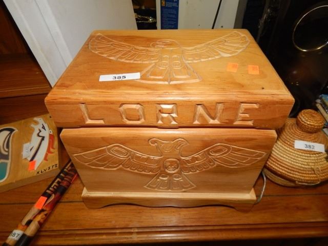 CARVED NATIVE BOX WITH NAME