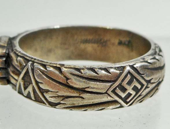 GERMAN NAZI WAFFEN SS OFFICERS TOTENKOPF SKULL RING