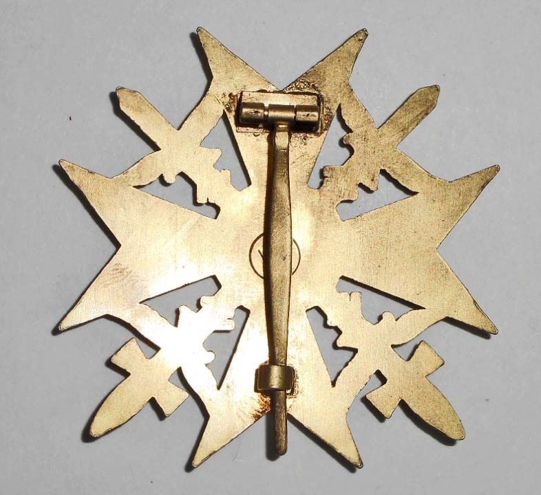 GERMAN NAZI CONDOR LEGION SPANISH CROSS IN GOLD W/ SWORDS