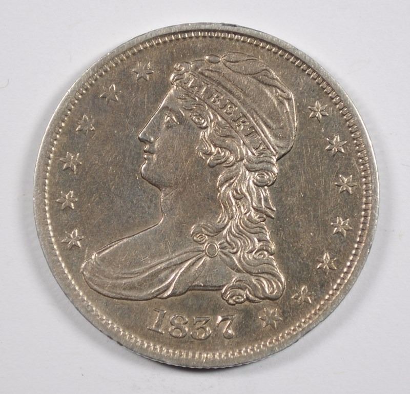 1837 REEDED EDGE AU BEAUTIFUL TYPE COIN