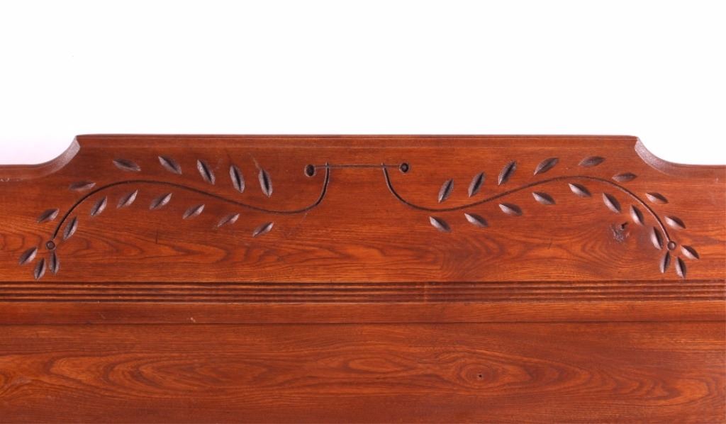 Antique Full Size Spoon Carved Wooden Bed