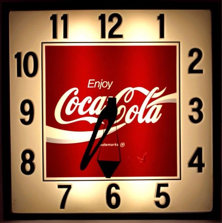 Large Coca Cola Lighted Clock