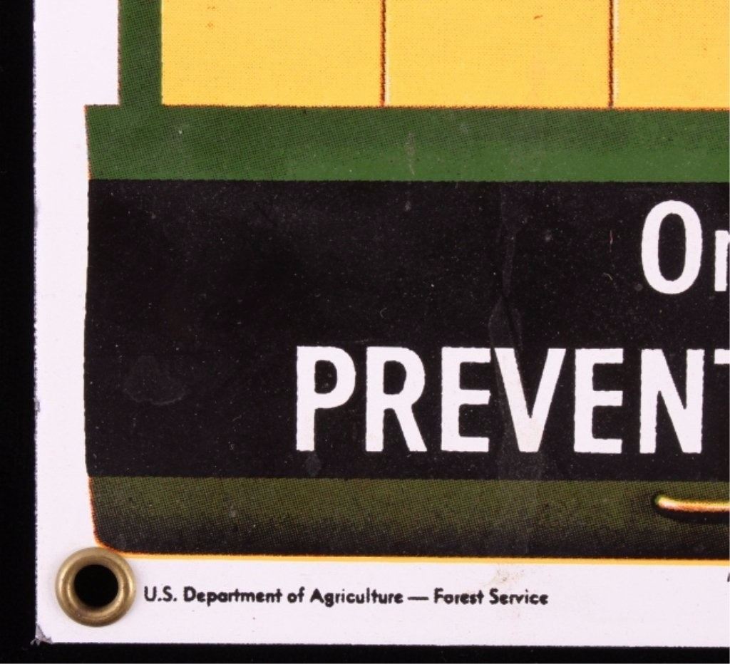 Smokey Bear U.S. Forest Service Porcelain Sign
