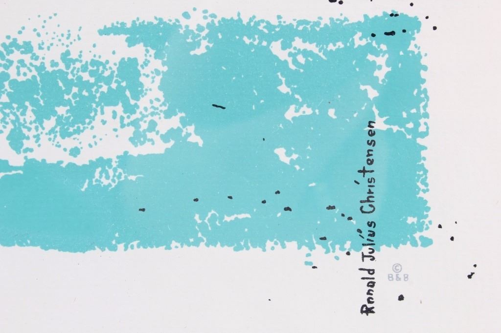 Busy Harbor Serigraph by Ronald Julius Christensen