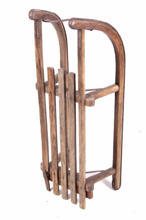 Early Vintage Davos Wooden Norwegian Sled