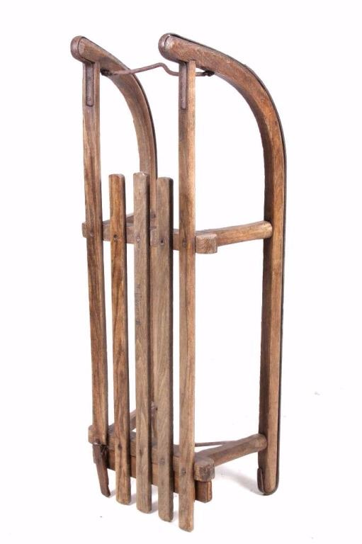 Early Vintage Davos Wooden Norwegian Sled