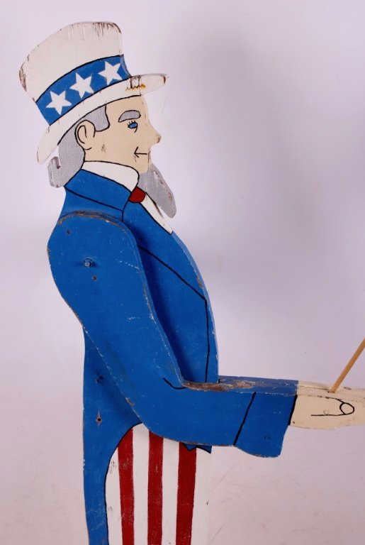 Antique Uncle Sam Wooden Folk Art Figure