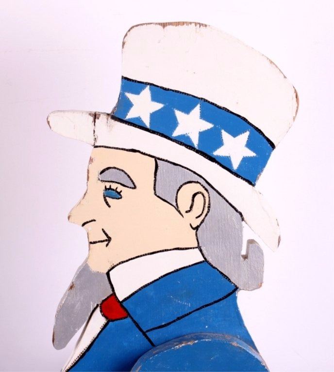 Antique Uncle Sam Wooden Folk Art Figure