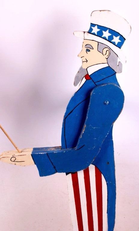 Antique Uncle Sam Wooden Folk Art Figure