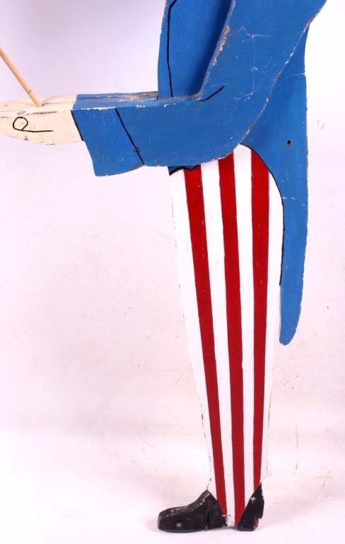 Antique Uncle Sam Wooden Folk Art Figure
