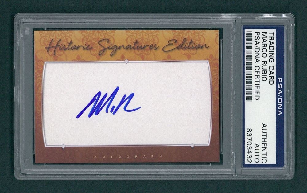 Marco Rubio Signed Historic Signatures Edition Insert Card (PSA ...