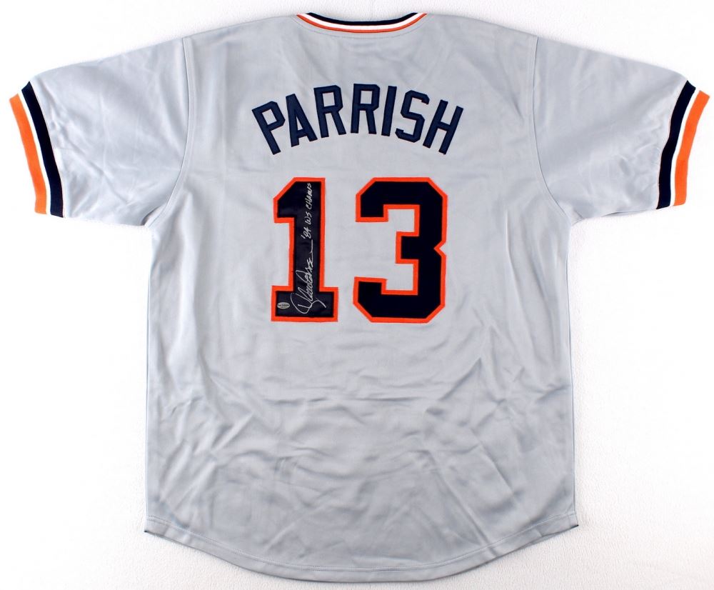 Lance Parrish Signed Tigers Jersey Inscribed "'84 WS Champs" (Leaf COA)