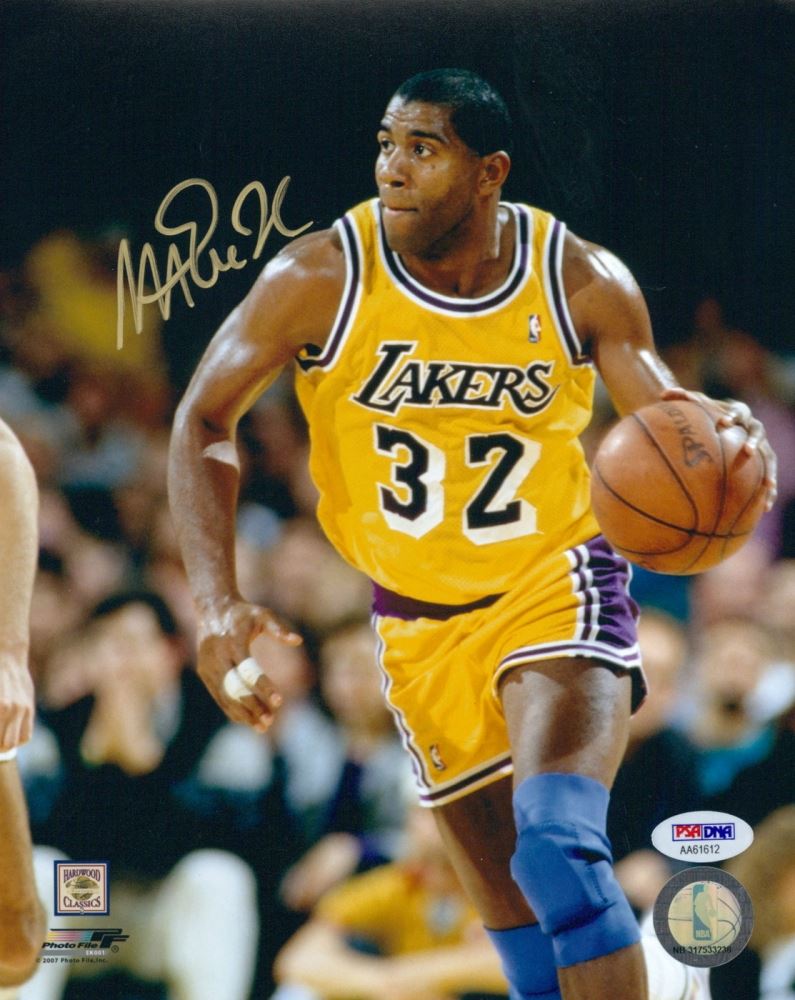 Magic Johnson Signed Lakers 8x10 Photo (PSA COA)