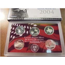 2004 SILVER US 50 STATE QUARTERS PROOF SET WITH BOX