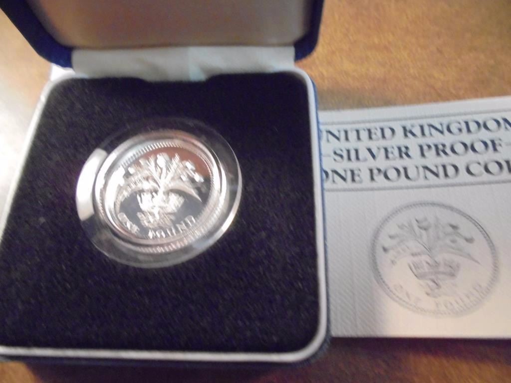 1984 UNITED KINGDOM SILVER PROOF 1 POUND COIN ORIGINAL ROYAL MINT PACKAGING