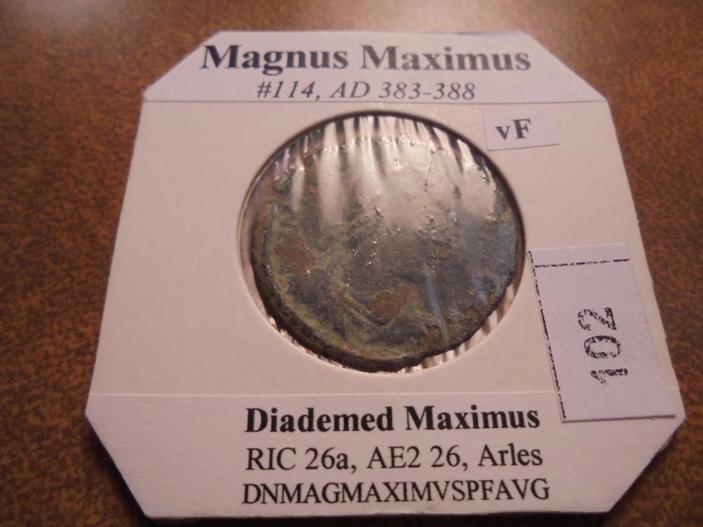 383-388 A.D. MAGNUS MAXIMUS ANCIENT COIN VERY FINE