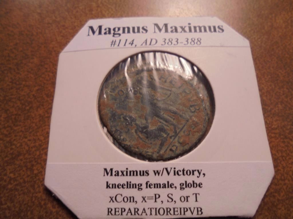 383-388 A.D. MAGNUS MAXIMUS ANCIENT COIN VERY FINE