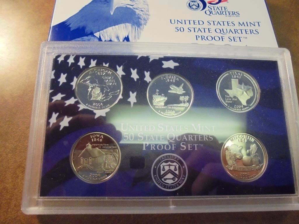 2004 US 50 STATE QUARTERS PROOF SET WITH BOX