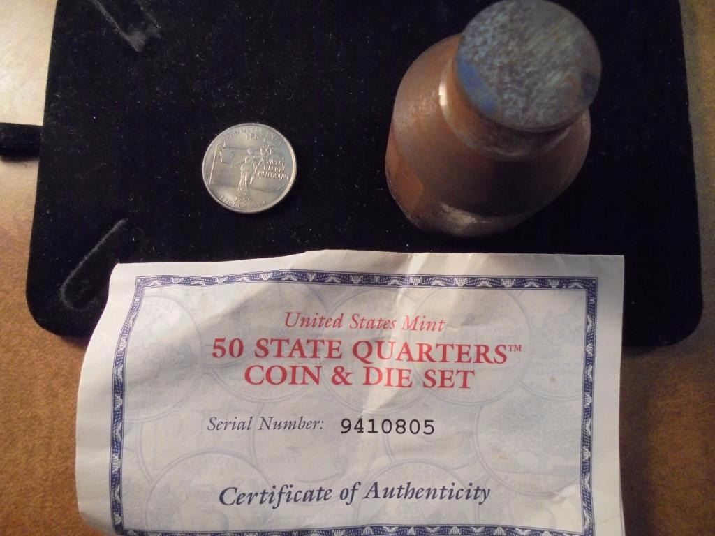 1999-P US MINT 50 STATE QUARTERS COIN & DIE SET PENNSYLVANIA