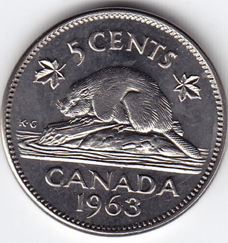 1963 Canada 5-Cent Nickel Coin - Die Chip On Cameo