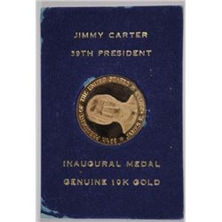 JIMMY CARTER 39th PRESIDENTIAL INAUGURAL 10KT GOLD MEDAL ( APPROX. 2.5 ...