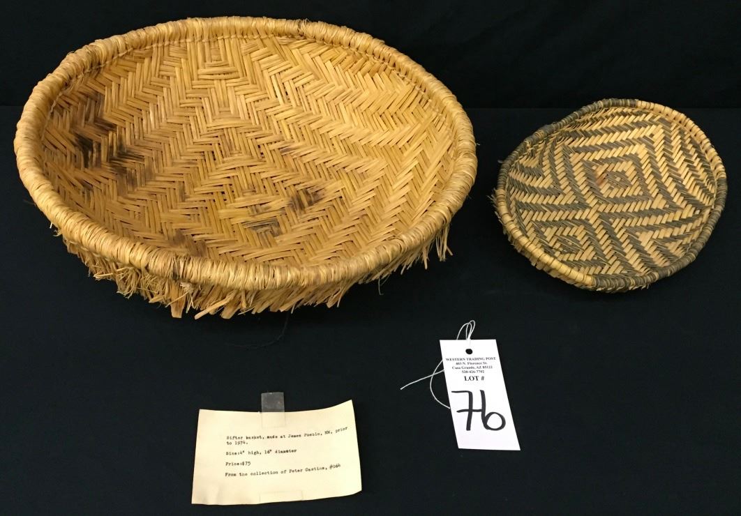 Vintage Pueblo Sifter Baskets