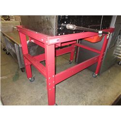 Heavy duty steel rolling table with drawer