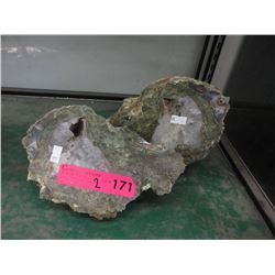 20 Pound rock sample sliced into 2 pieces