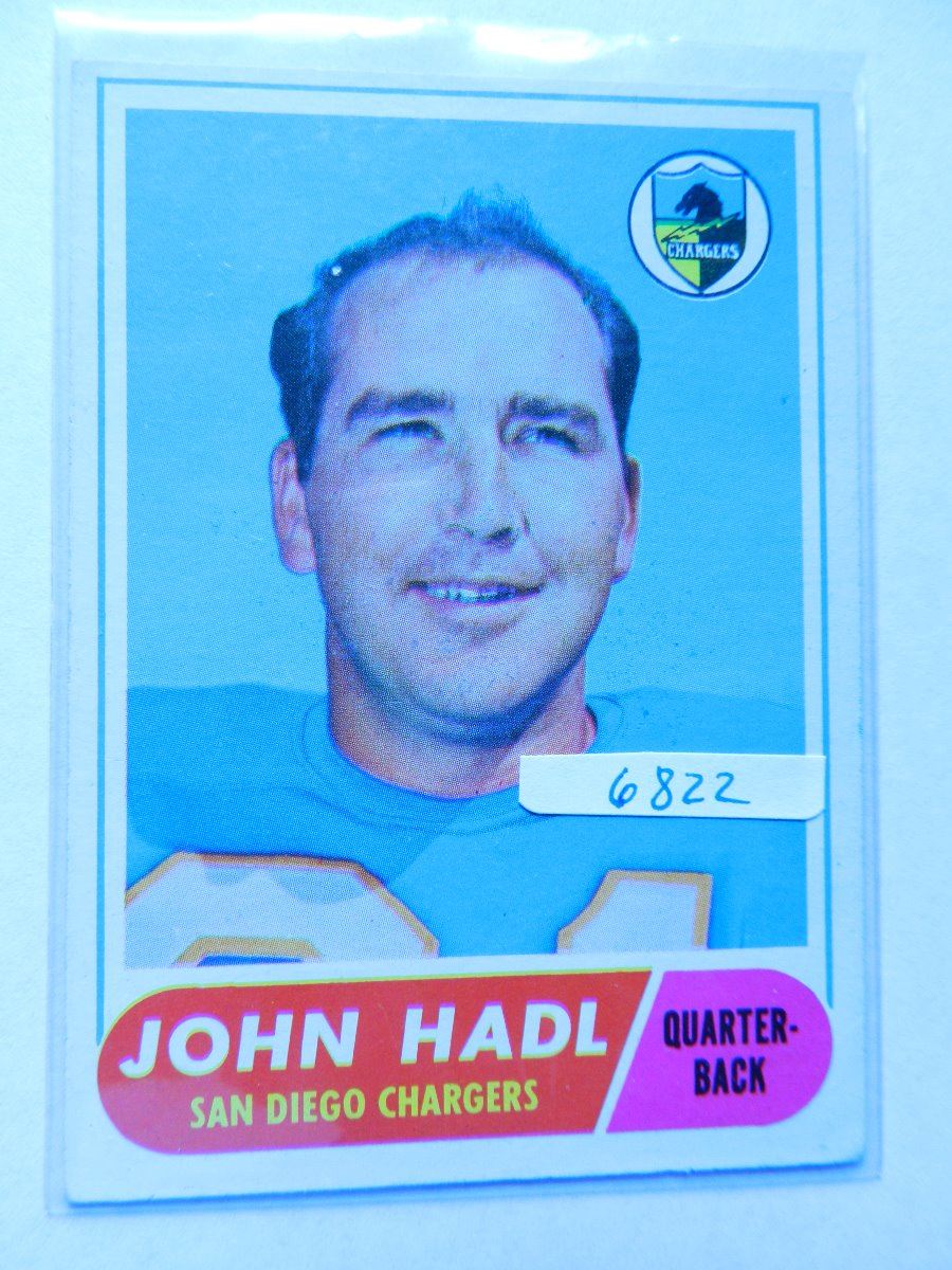 1968 Topps Football #63 John Hadl, QB Chargers