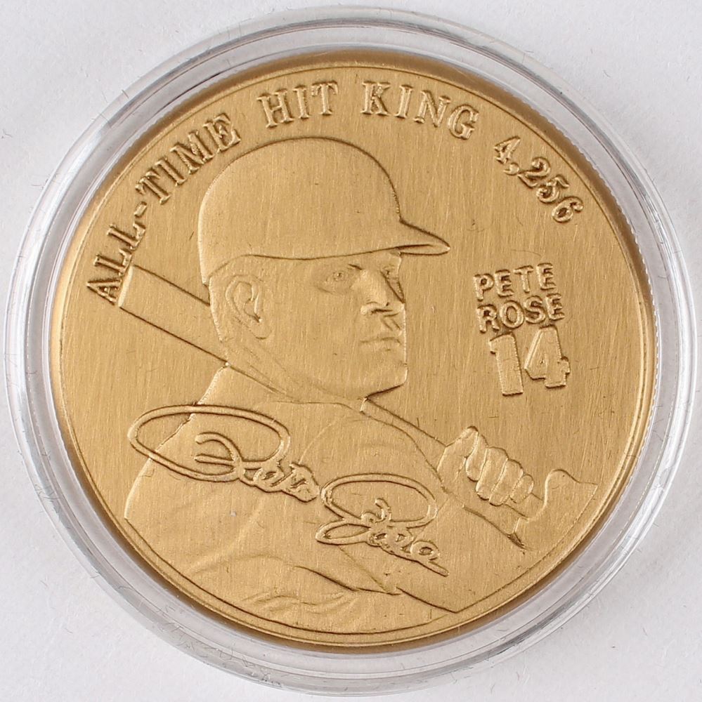 Pete Rose LE Reds Bronze Coin from Highland Mint in Case