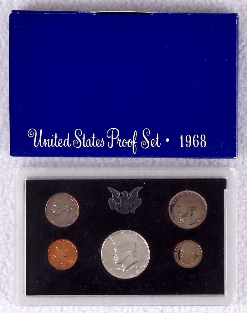 1968 United States Mint Clad Proof Set of (5) Coins in Original Mint ...
