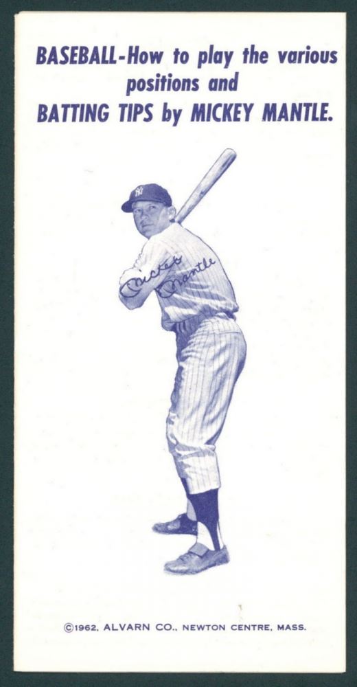 Vintage 1962 "How to Play Positions & Batting Tips" Booklet by Mickey ...