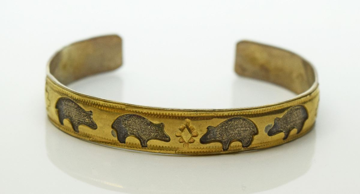 Sterling Silver Randall Begay 12K GF Bracelet