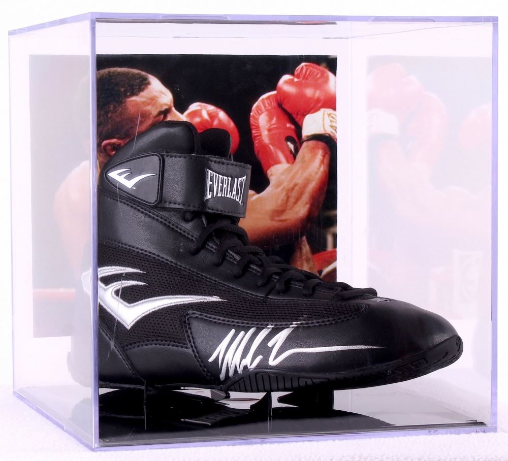 Mike Tyson Signed Everlast Boxing Shoe with Display Case (PSA)
