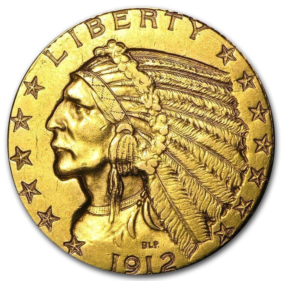 $5 Indian Gold Half Eagle (1908-1929). NUMISMATIC GOLD COIN