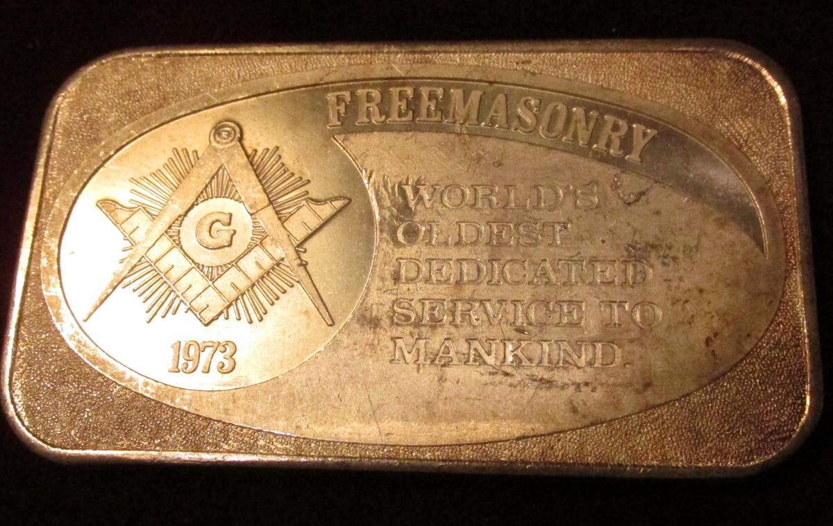 "1973 Freemasonry World's Oldest Dedicated Service to Mankind", "United ...