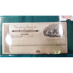 Original blank 1800 era Check on “Banking House of Cook, Sargent ...
