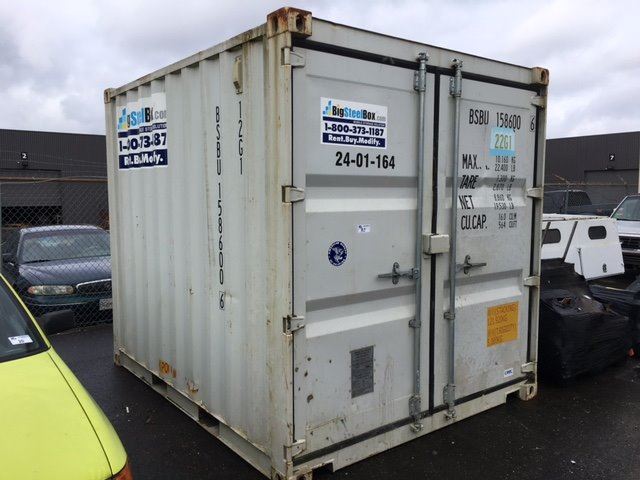 BIG STEEL BOX 8FT X 10FT METAL STORAGE CONTAINER Able Auctions big-steel-box-8ft-x-10ft-metal-storage-container-able-auctions