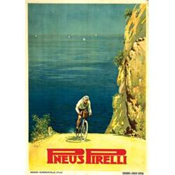 Italian advertising poster, cycling - PNEUS PIRELLI